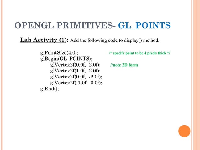Practicing 2d drawing primitives | PPT