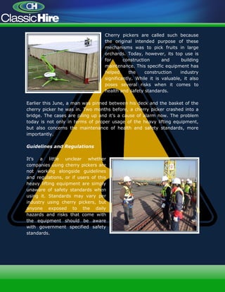 Practicing Precaution When Using Cherry Pickers | PDF | First Aid ...