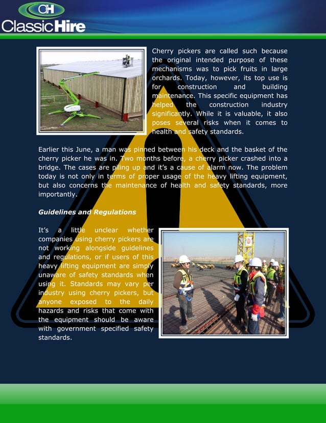 Practicing Precaution When Using Cherry Pickers | PDF