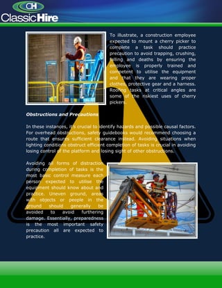 Practicing Precaution When Using Cherry Pickers | PDF | First Aid ...