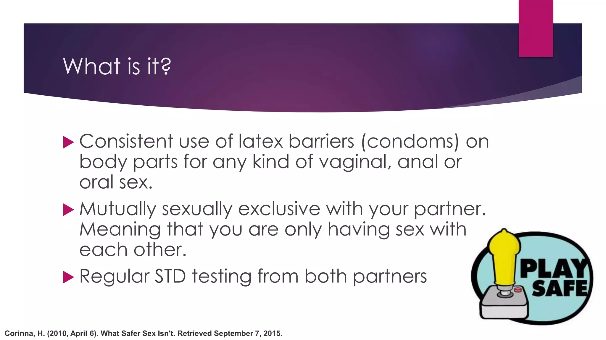 Practicing Safe Sex Ppt