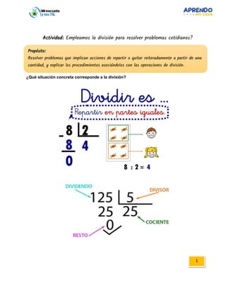 Divisiones de una cifra | PDF