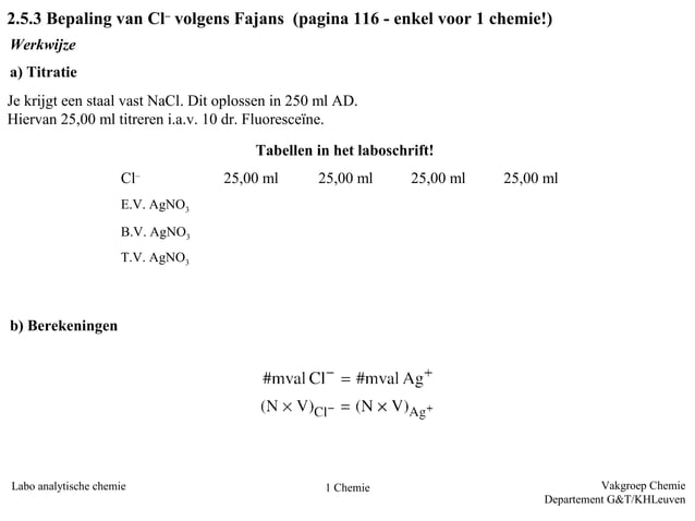 Labovoorbereiding - neerslagtitraties | PPT
