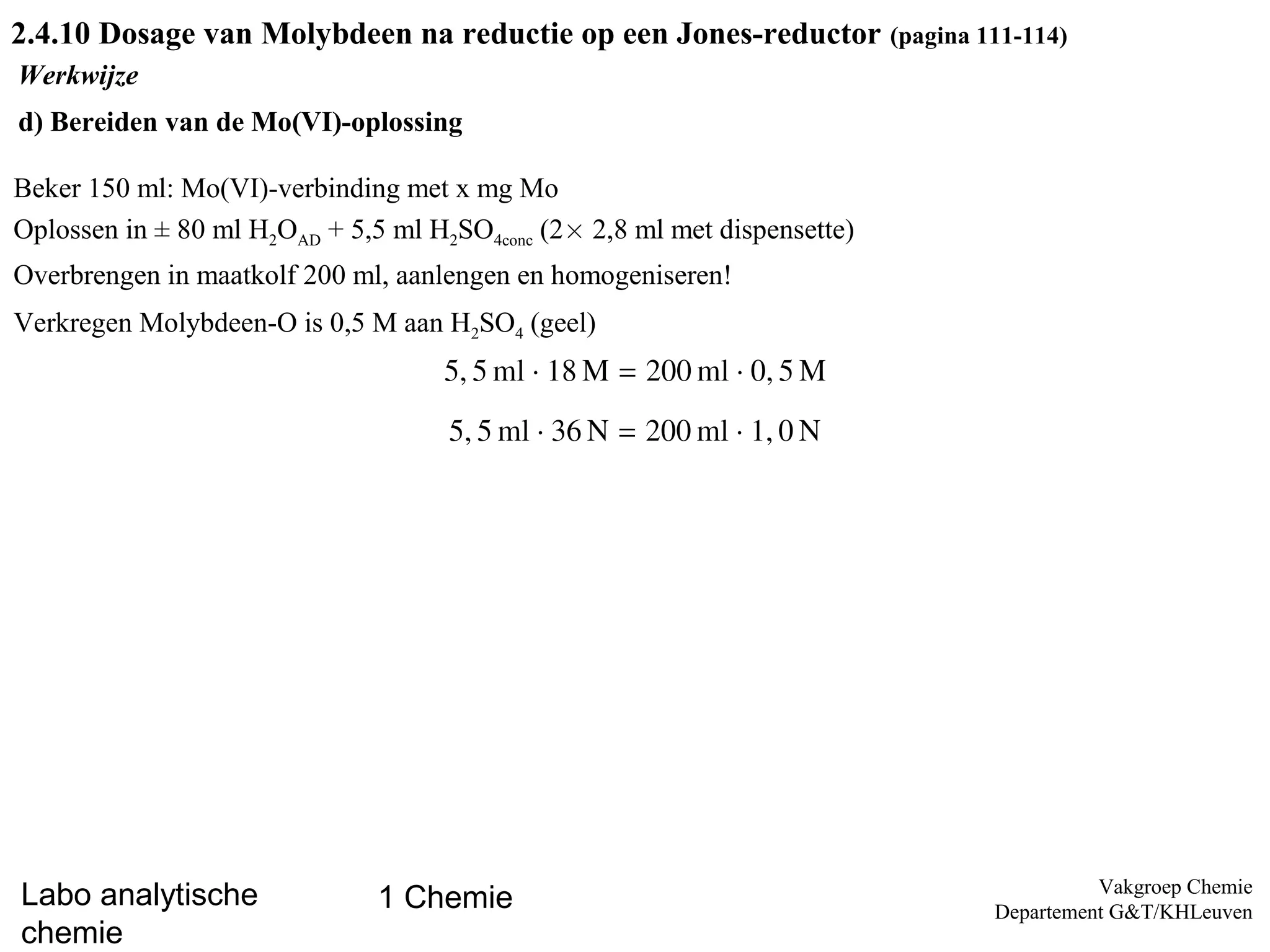 Labovoorbereiding - gravimetrie & Jones reductor | PPT