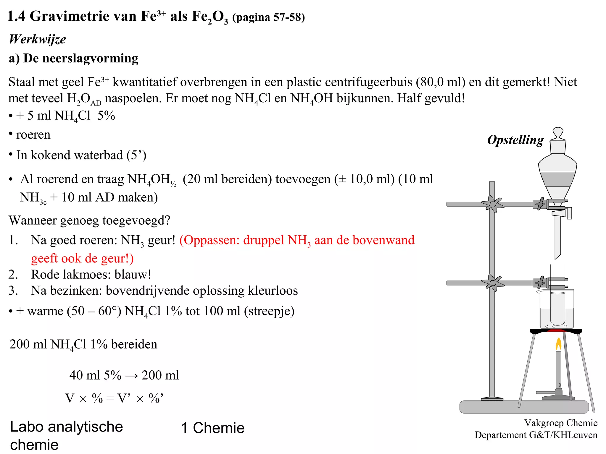 Labovoorbereiding - gravimetrie & Jones reductor | PPT