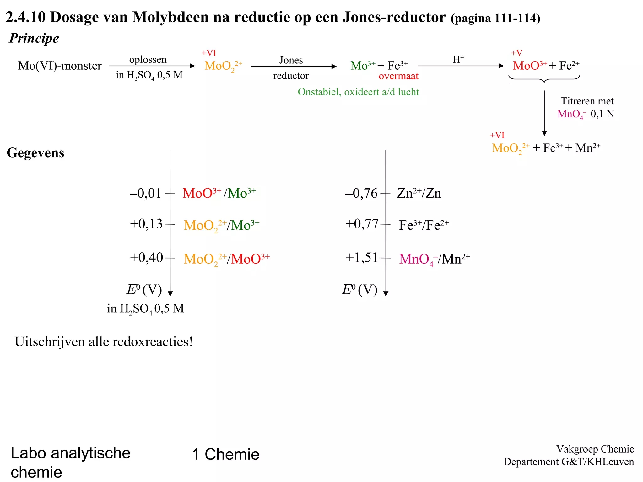 Labovoorbereiding - gravimetrie & Jones reductor | PPT