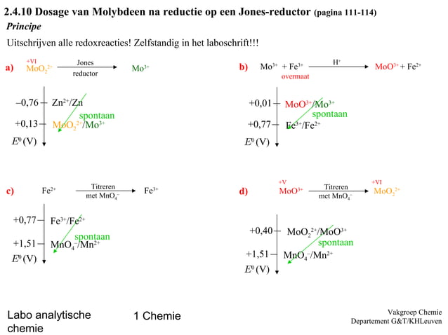 Labovoorbereiding - gravimetrie & Jones reductor | PPT | Chemistry ...