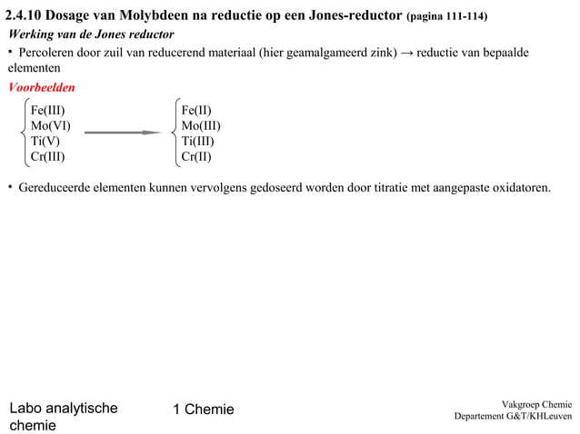 Labovoorbereiding - gravimetrie & Jones reductor | PPT | Chemistry ...