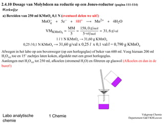 Labovoorbereiding - gravimetrie & Jones reductor | PPT