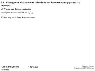 Labovoorbereiding - gravimetrie & Jones reductor | PPT