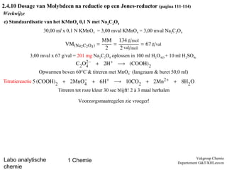 Labovoorbereiding - gravimetrie & Jones reductor | PPT