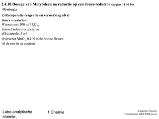 Labovoorbereiding - gravimetrie & Jones reductor | PPT