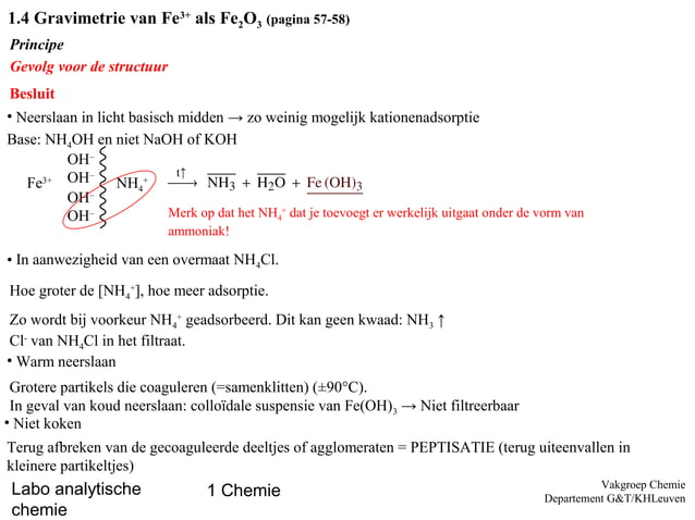Labovoorbereiding - gravimetrie & Jones reductor | PPT | Chemistry ...
