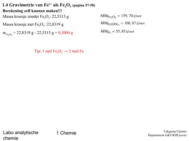 Labovoorbereiding - gravimetrie & Jones reductor | PPT | Chemistry ...