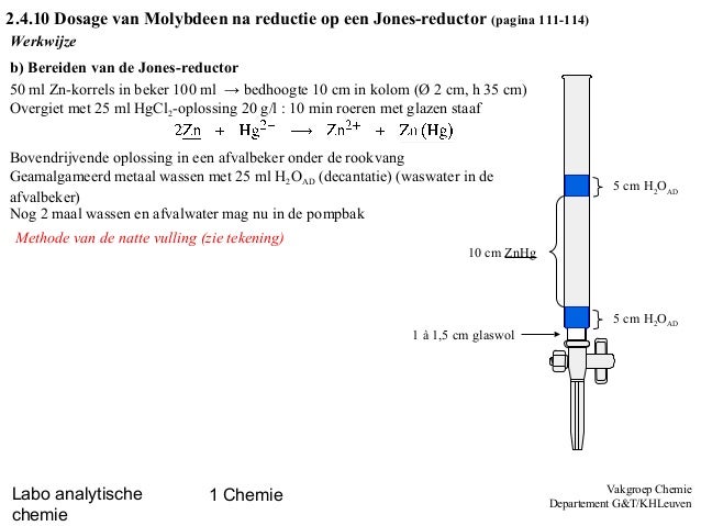 Labovoorbereiding - gravimetrie & Jones reductor