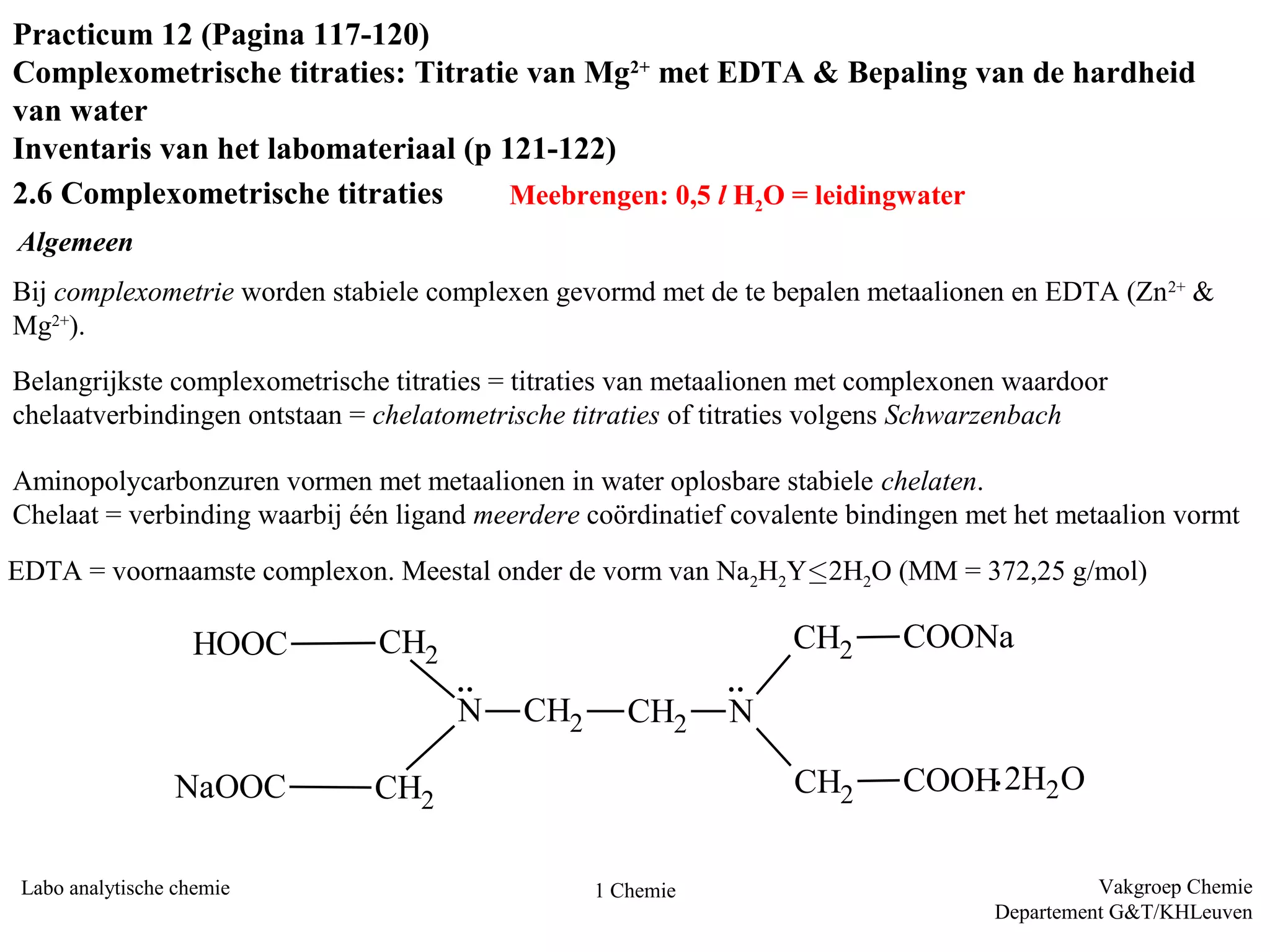 Labovoorbereiding - Complexometrie | PPT