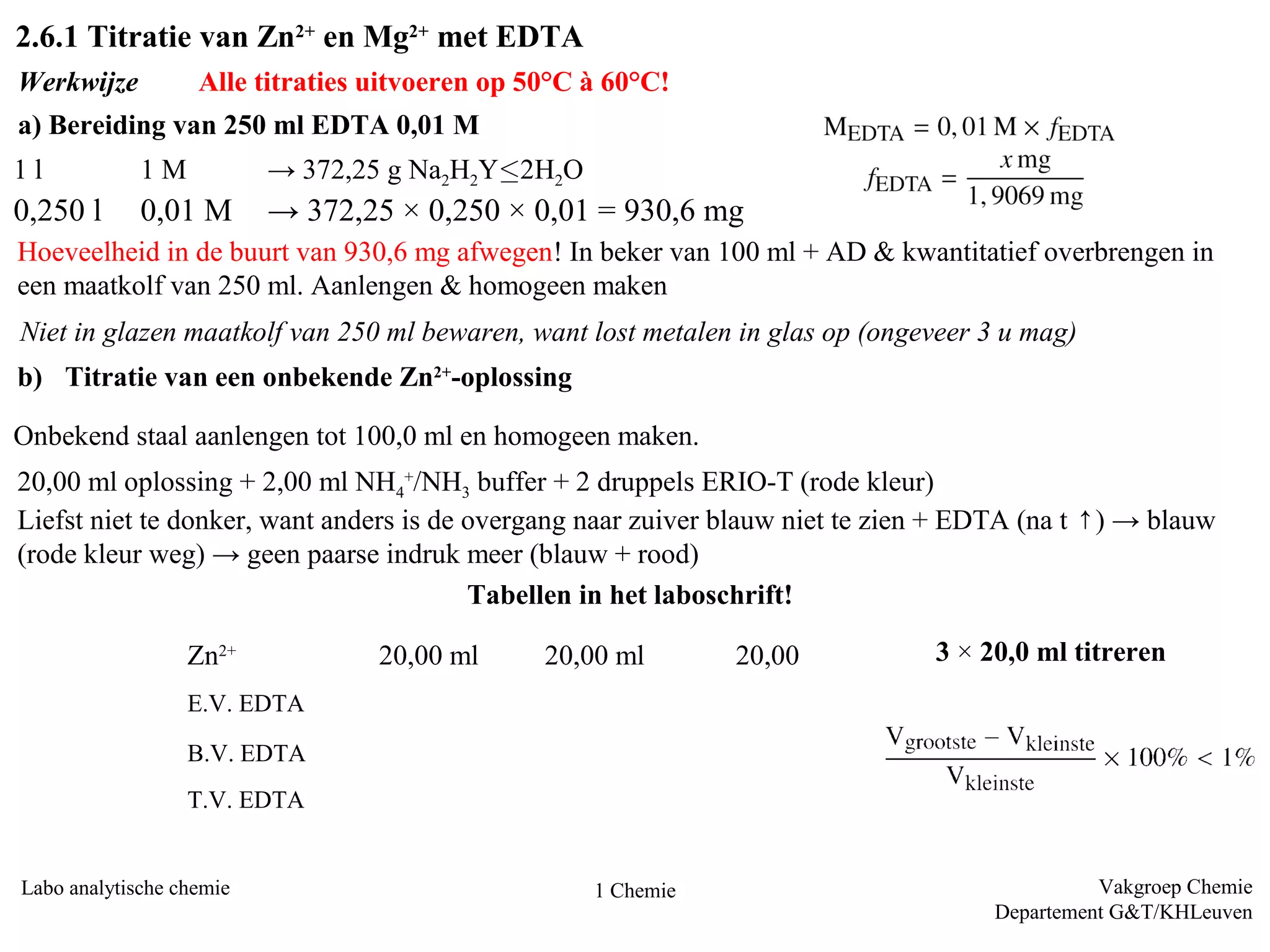 Labovoorbereiding - Complexometrie | PPT