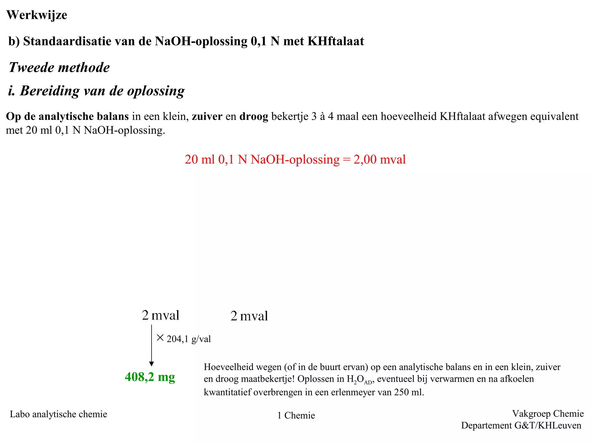 Labovoorbereiding - titratie HCl met NaOH | PPT