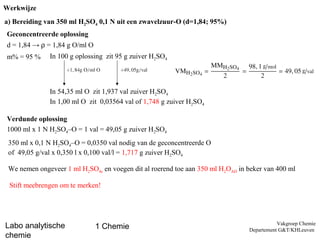 Labovoorbereiding - titratie azijnzuur met NaOH | PPT