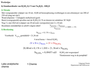 Labovoorbereiding - titratie azijnzuur met NaOH | PPT