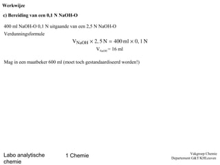 Labovoorbereiding - titratie azijnzuur met NaOH | PPT