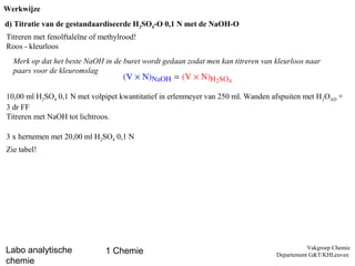 Labovoorbereiding - titratie azijnzuur met NaOH | PPT