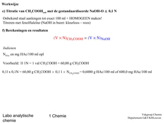 Labovoorbereiding - titratie azijnzuur met NaOH | PPT