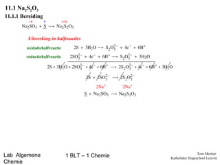 Labovoorbereiding - Bereiding van natriumthiosulfaat | PPT