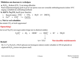 Labovoorbereiding - Jodometrie en Jodimetrie | PPT