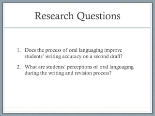 Oral Languaging in Writing Feedback | PPT
