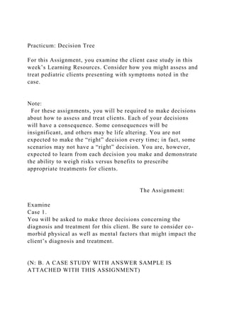 Practicum Decision TreeFor this Assignment, you examine the c.docx