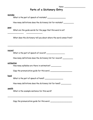 Practicum Dictionary Lesson Plan | DOC | Education