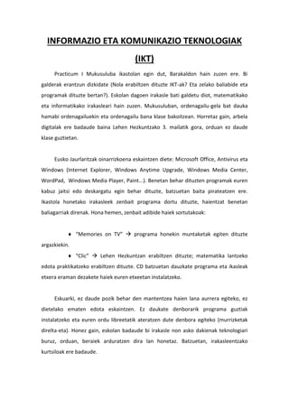 Practicum I ikt | PDF