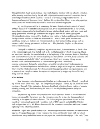 Practicum journal entries 1 15 | PDF