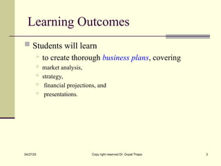 Entrepreneurship: Practicum on Business Plan.ppt