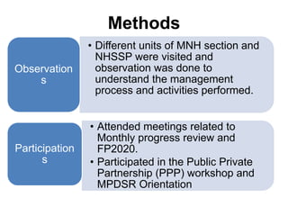 Practicum presentation on Safe Motherhood Program (SMP) and Maternal ...