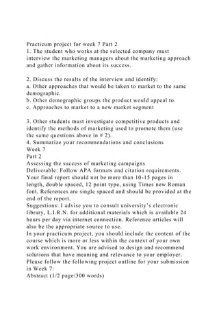 Practicum project for week 7 Part 21. The student who works at t.docx