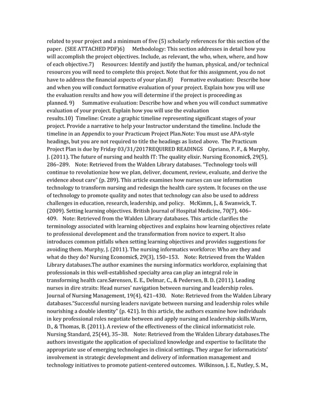 Practicum Project Plan.docx | Healthcare Industry | Industries