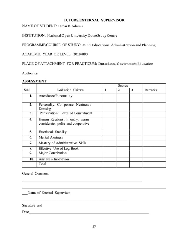Practicum report | DOCX | Educational Assessment | Education