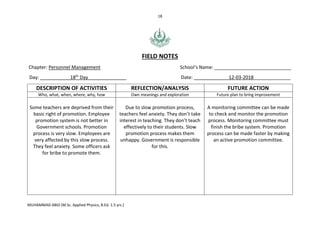 Practicum report (field notes and action plans) | PDF