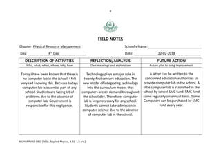 Practicum report (field notes and action plans) | PDF