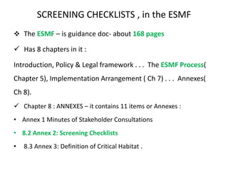 Practincal of Filling Screening Forms for SDR Project.pptx
