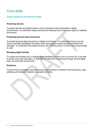 Teacher Digital Literacy Framework (january-2023-draft) | PDF