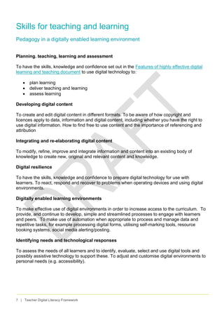 Teacher Digital Literacy Framework (january-2023-draft) | PDF