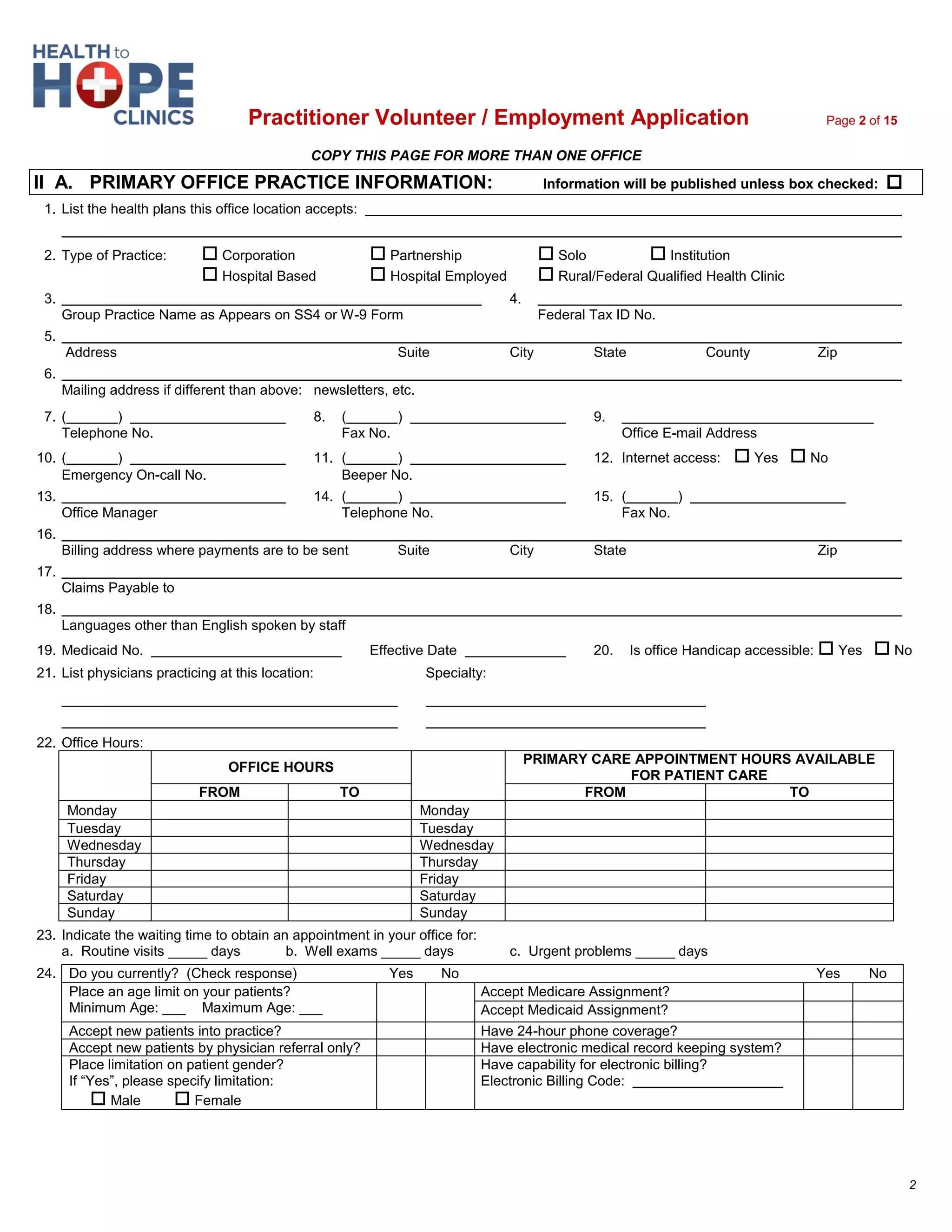 Practitioner Volunteer Application | PDF