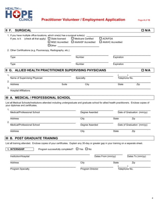 Practitioner Volunteer Application | PDF