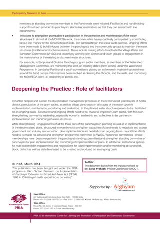 Decentralised Water Management in Korba District – Intervention Steps | PDF