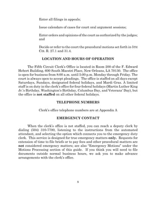 Practitioner’s guide to the u.s. court of appeals for the fifth circuit ...