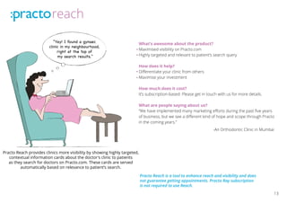 Practo for Doctors - Product Catalogue | PDF