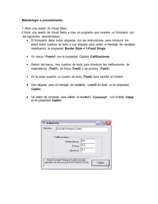 Practicas de Visual Basic 6 | DOCX